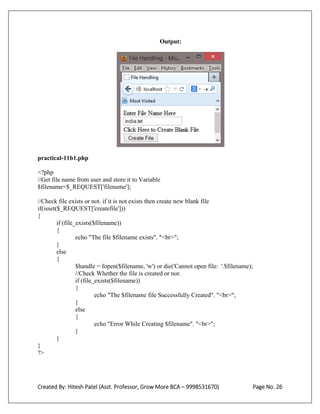 Bca sem 6 php practicals 1to12 | PDF