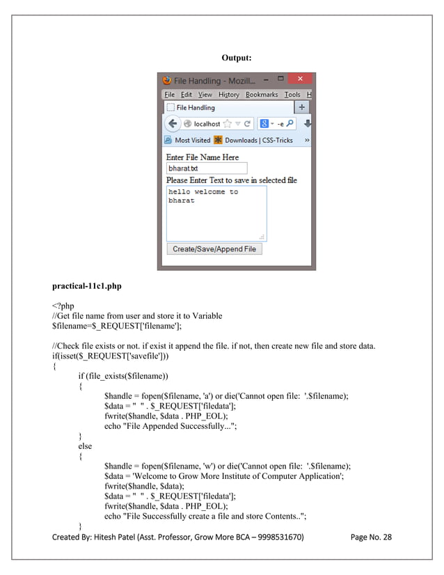 Bca sem 6 php practicals 1to12 | PDF