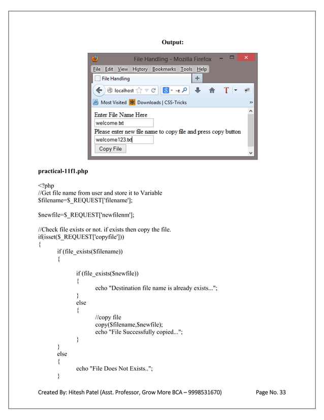 Bca sem 6 php practicals 1to12 | PDF