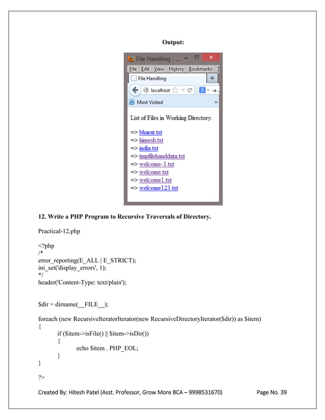 Bca sem 6 php practicals 1to12 | PDF