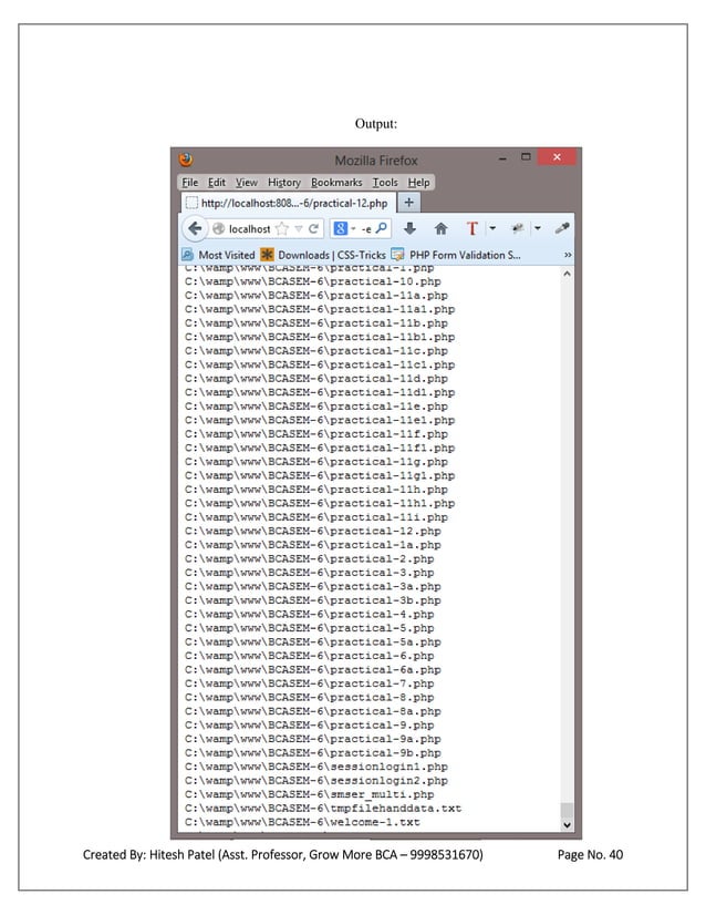 Bca sem 6 php practicals 1to12 | PDF