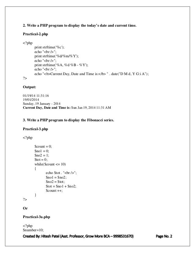 Bca sem 6 php practicals 1to12