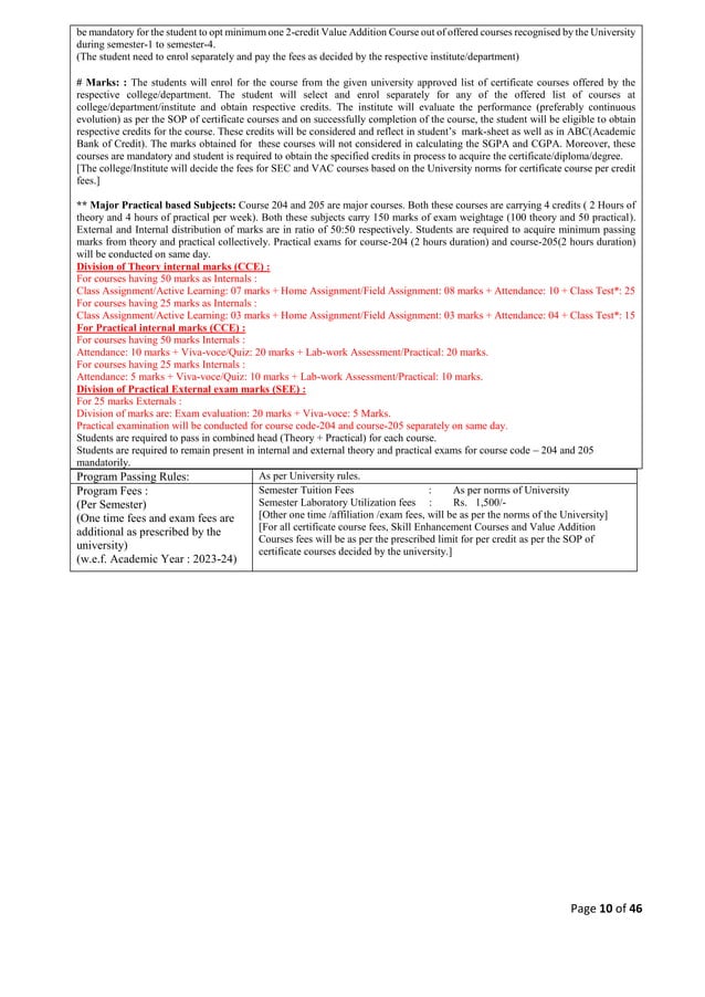 BCA Sem 1 & 2 Revised Structure & Syllabus as per Govt NEP GR dt 11-07 ...