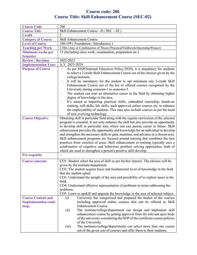 BCA Sem 1 & 2 Revised Structure & Syllabus as per Govt NEP GR dt 11-07-2023 from 2023-24.pdf