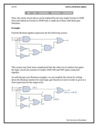 BCA_Semester-II-Discrete Mathematics_unit-iii_Lattices and boolean algebra | PDF
