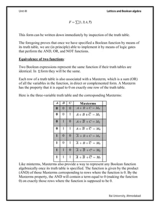 BCA_Semester-II-Discrete Mathematics_unit-iii_Lattices and boolean algebra | PDF