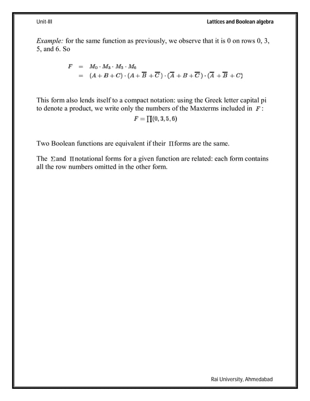 BCA_Semester-II-Discrete Mathematics_unit-iii_Lattices and boolean algebra | PDF