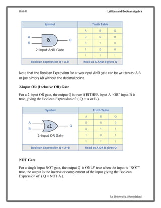 BCA_Semester-II-Discrete Mathematics_unit-iii_Lattices and boolean algebra | PDF