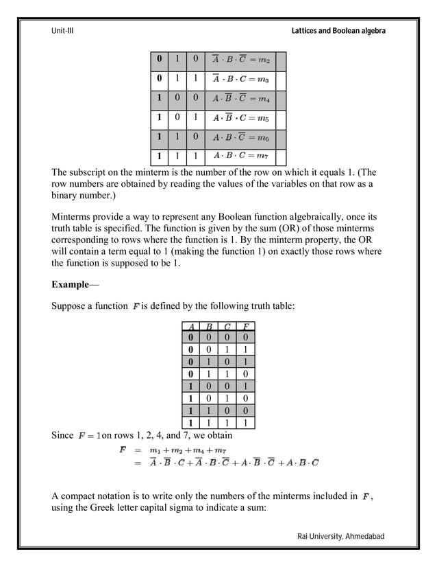 BCA_Semester-II-Discrete Mathematics_unit-iii_Lattices and boolean algebra BCA_Semester-II-Discrete Mathematics_unit-iii_Lattices and boolean algebra