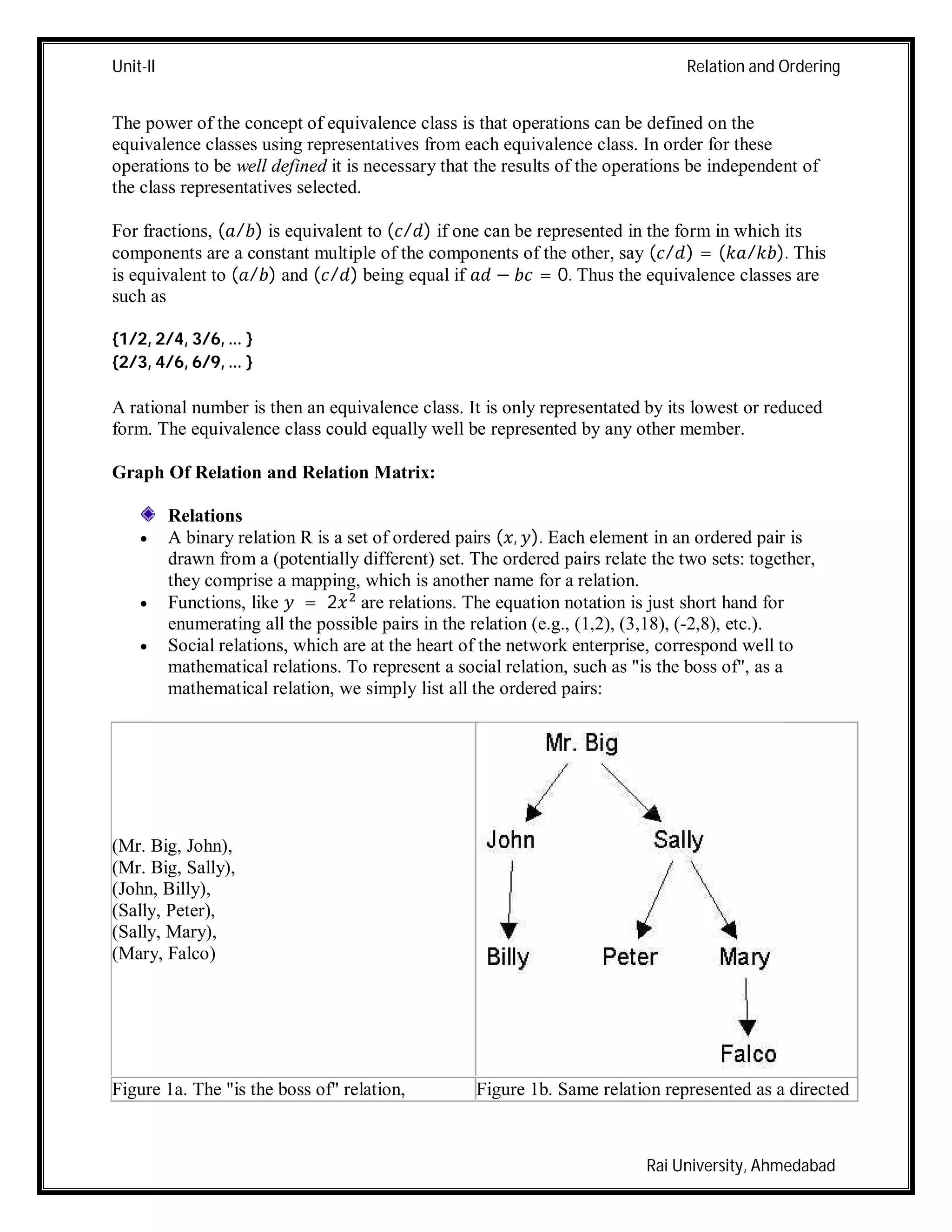 BCA_Semester-II-Discrete Mathematics_unit-ii_Relation and ordering | PDF