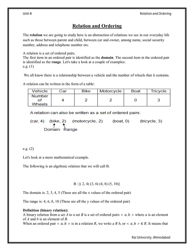 BCA_Semester-II-Discrete Mathematics_unit-ii_Relation and ordering | PDF