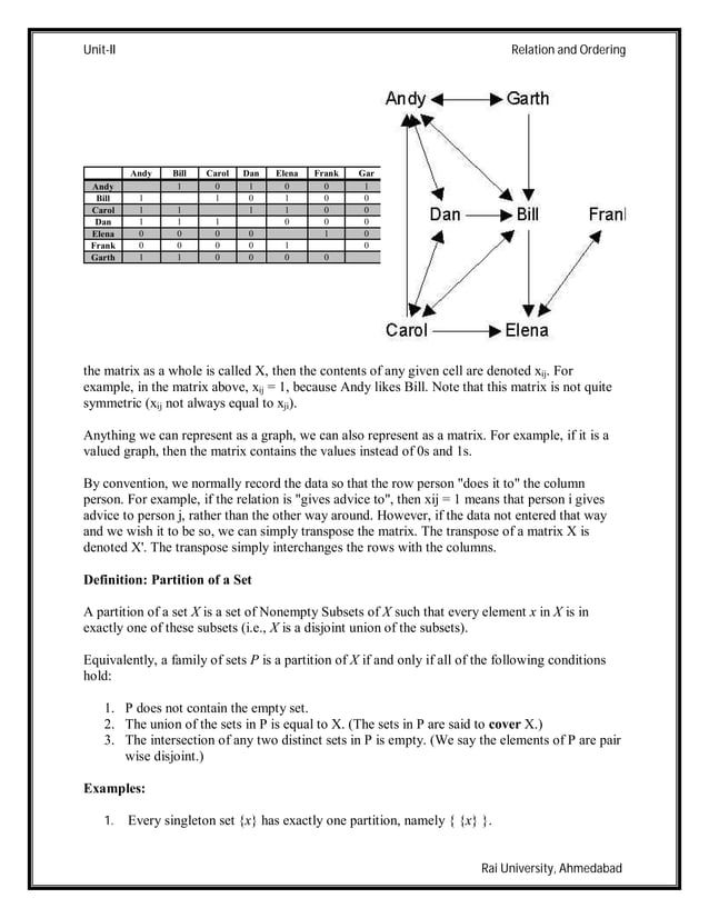 BCA_Semester-II-Discrete Mathematics_unit-ii_Relation and ordering | PDF