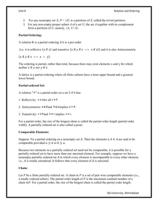 BCA_Semester-II-Discrete Mathematics_unit-ii_Relation and ordering | PDF