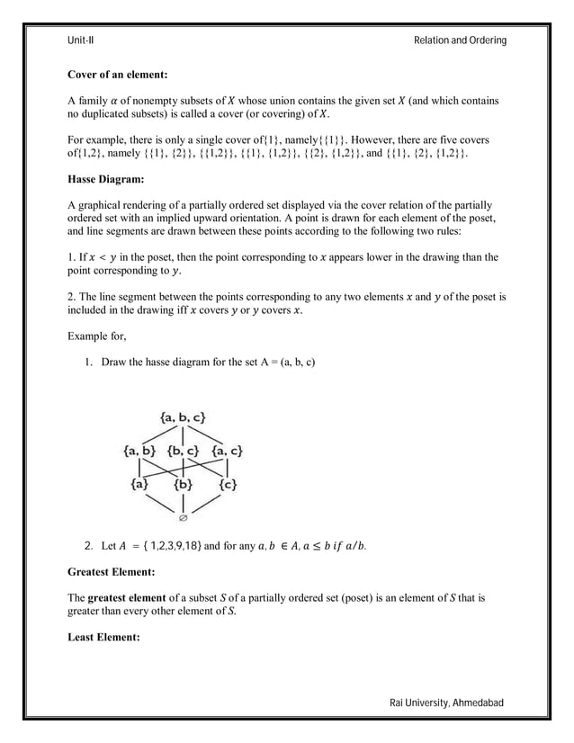 BCA_Semester-II-Discrete Mathematics_unit-ii_Relation and ordering | PDF