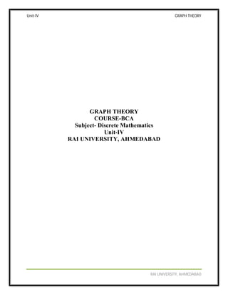 BCA_Semester-II-Discrete Mathematics_unit-iv Graph theory | PDF