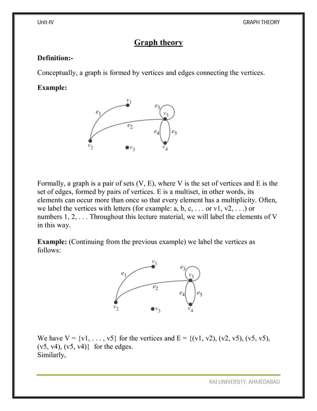 Bcasemester Ii Discrete Mathematicsunit Iv Graph Theory Pdf
