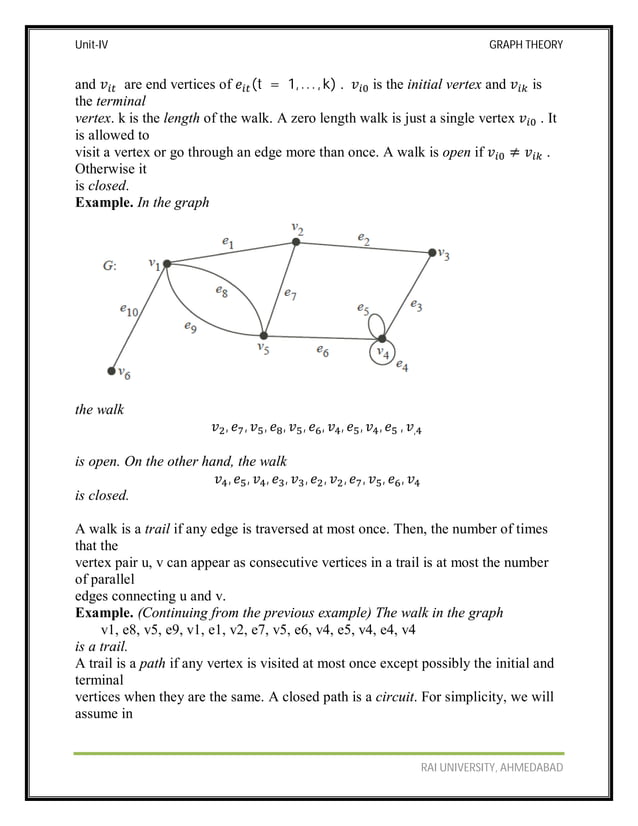 BCA_Semester-II-Discrete Mathematics_unit-iv Graph theory | PDF ...
