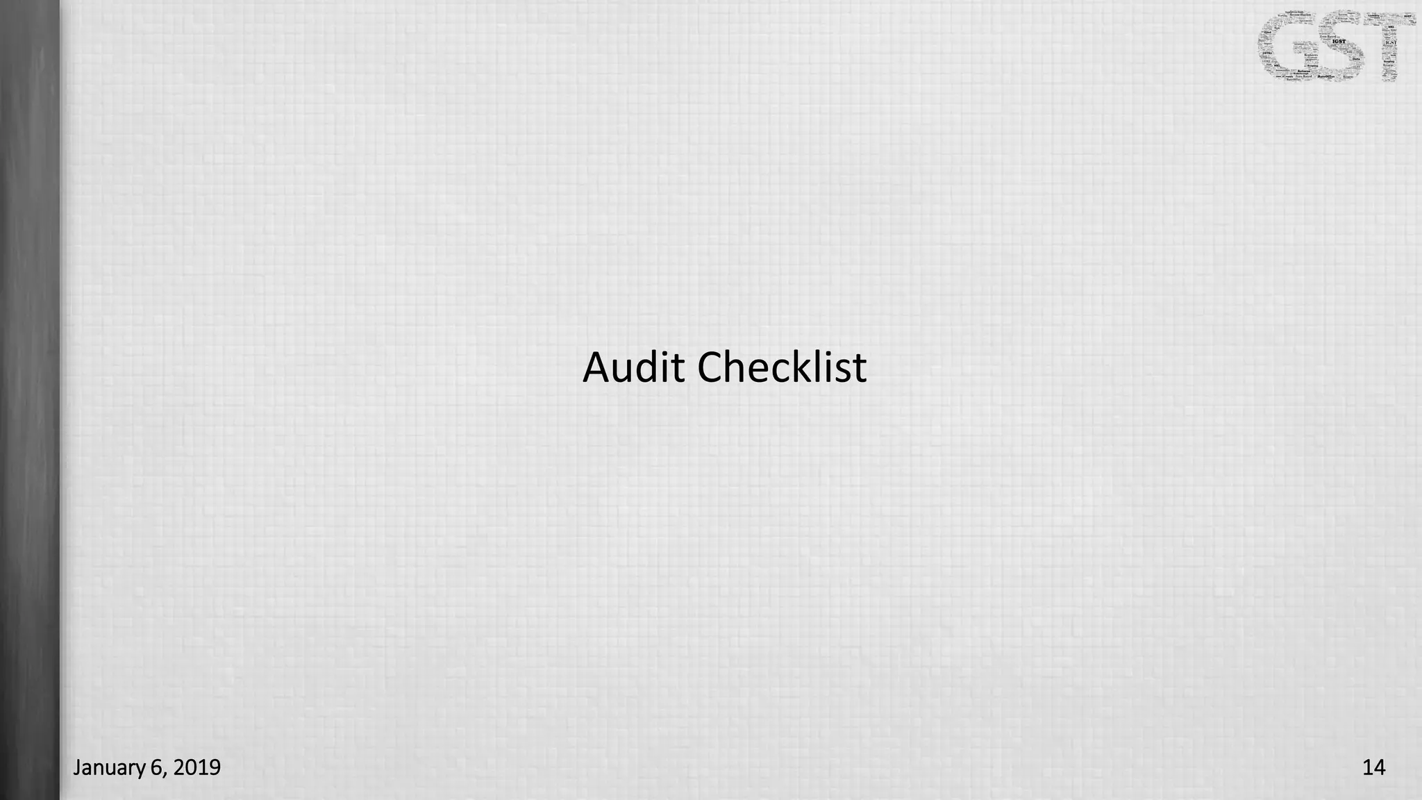 Bcas training session GST Audit | PPT