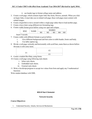 Bca syllabus 2016 17 cbcs revised | DOC