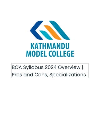 BCA Syllabus 2024 in Nepal under TU Faculty | PDF