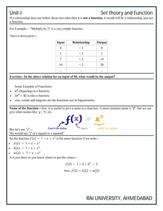 BCA_Semester-I_Mathematics-I_Set theory and function | PDF