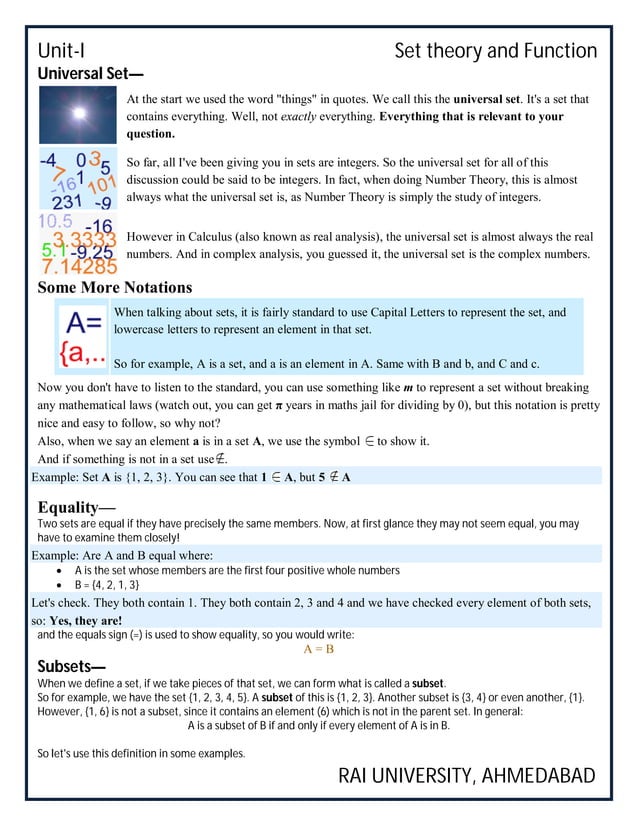 BCA_Semester-I_Mathematics-I_Set theory and function | PDF
