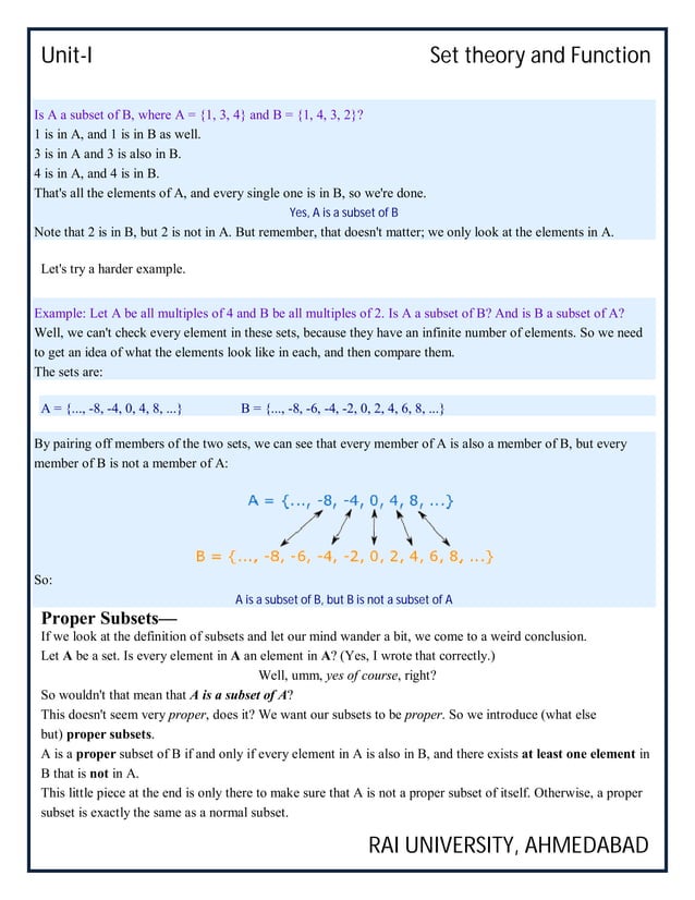 BCA_Semester-I_Mathematics-I_Set theory and function | PDF