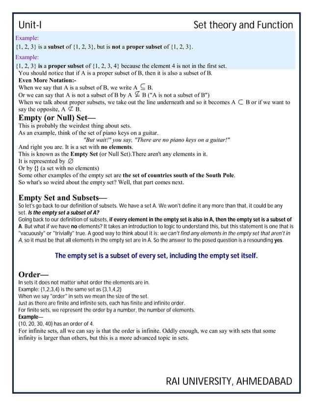 BCA_Semester-I_Mathematics-I_Set theory and function | PDF
