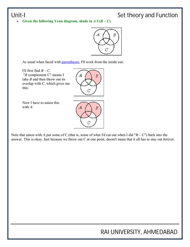BCA_Semester-I_Mathematics-I_Set theory and function | PDF