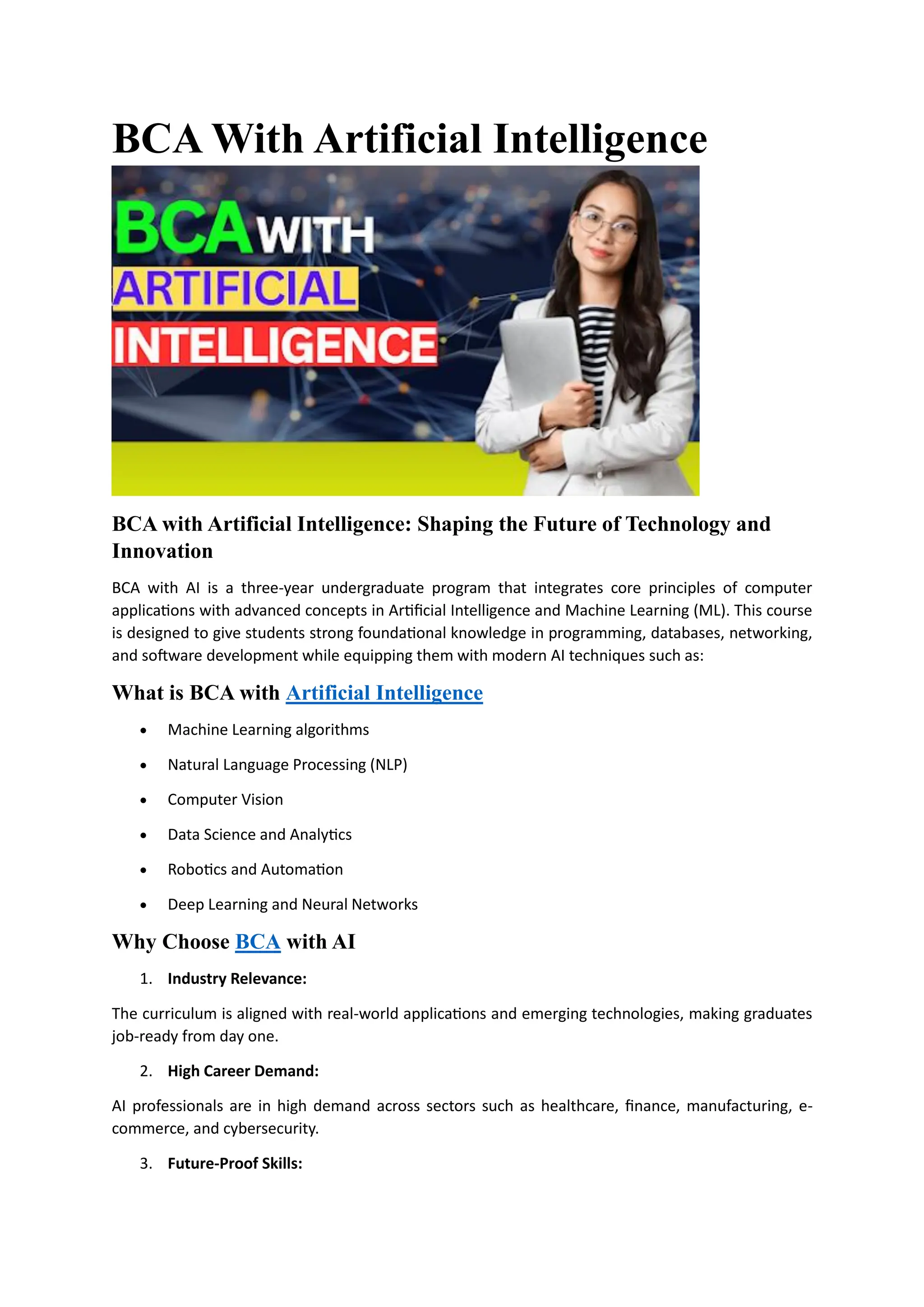 BCA With Artificial Intelligence..pdf... | PDF