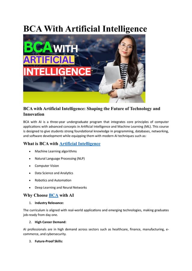 BCA With Artificial Intelligence..pdf... | PDF