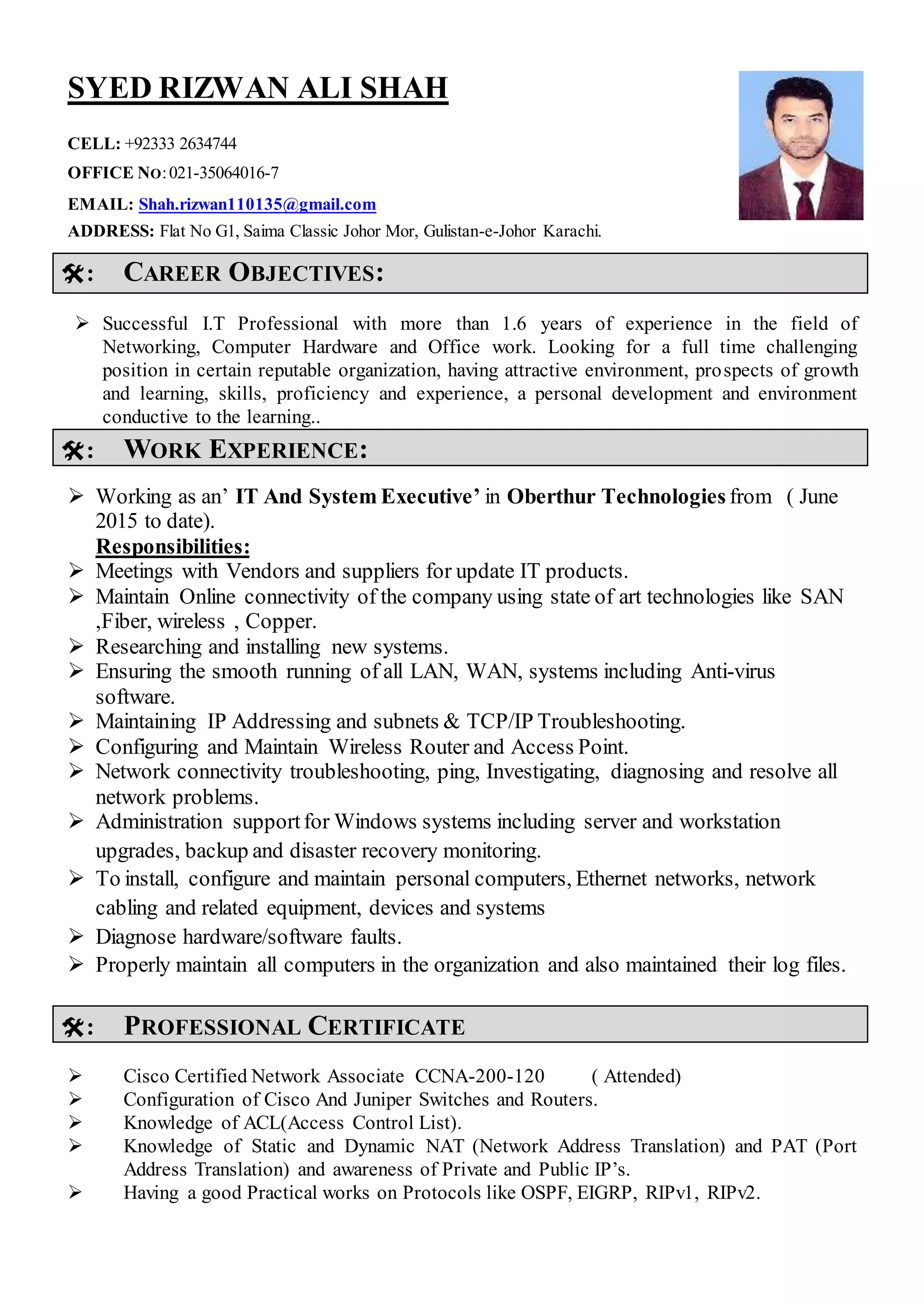 My resume | DOCX | Computer Networking | Computing