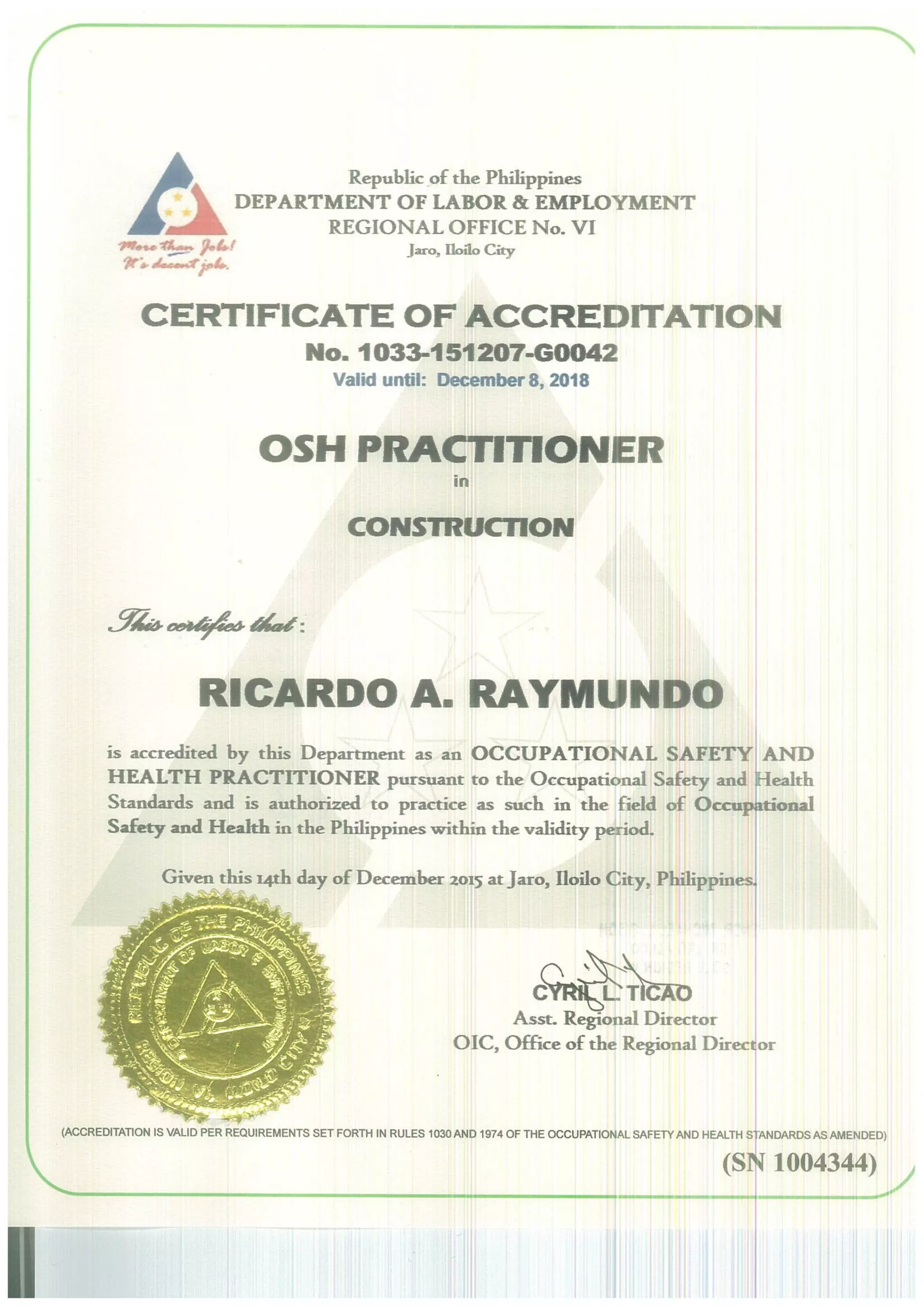 OSH CONSTRUCTION LICENSE | PDF