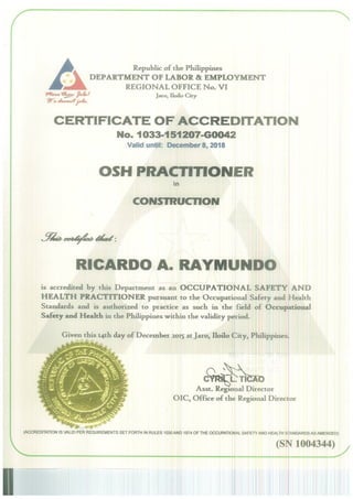 OSH CONSTRUCTION LICENSE | PDF