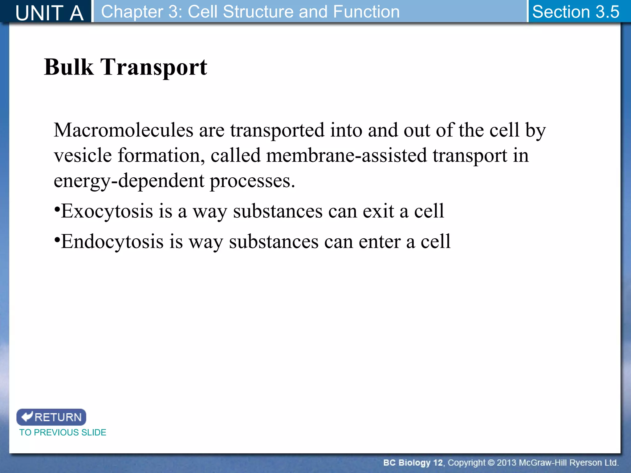 Biology 12 - Plasma Membrane Permeability - Section 3-5 | PPT