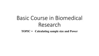 BCBR Calculating sample size and power BCBR ppt | PPTX
