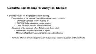 BCBR Calculating sample size and power BCBR ppt | PPTX
