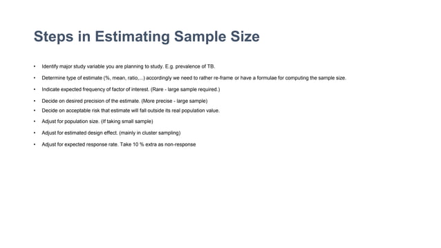 BCBR Calculating sample size and power BCBR ppt | PPTX