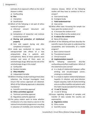 Basic Course in Biomedical Research MCQs with Answer | PDF