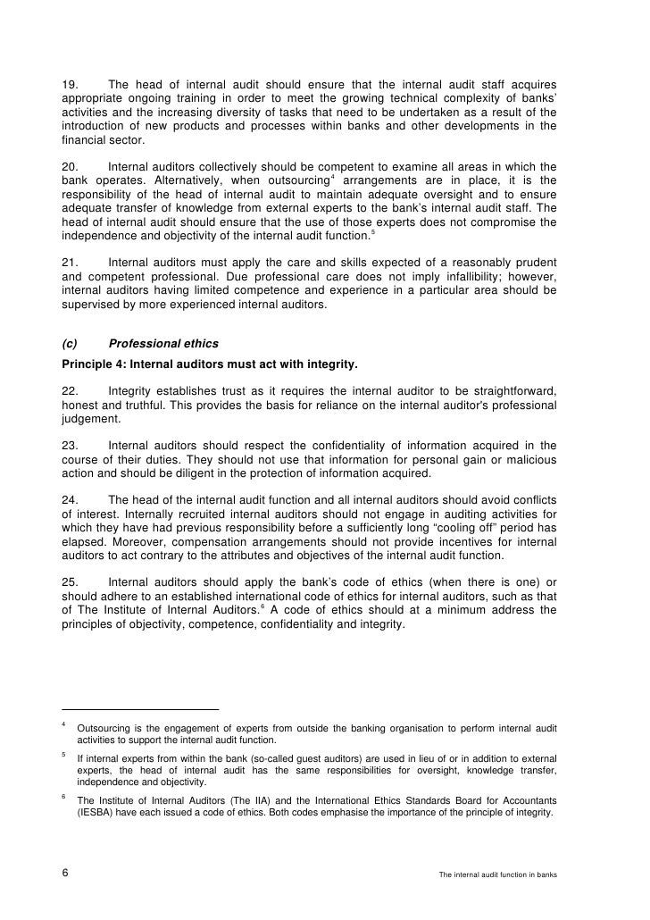 BCBS 223-The internal audit function in banks