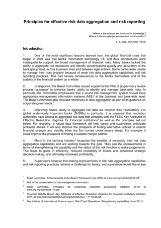 Bcbs 239 principles of effective risk data aggregation and risk ...