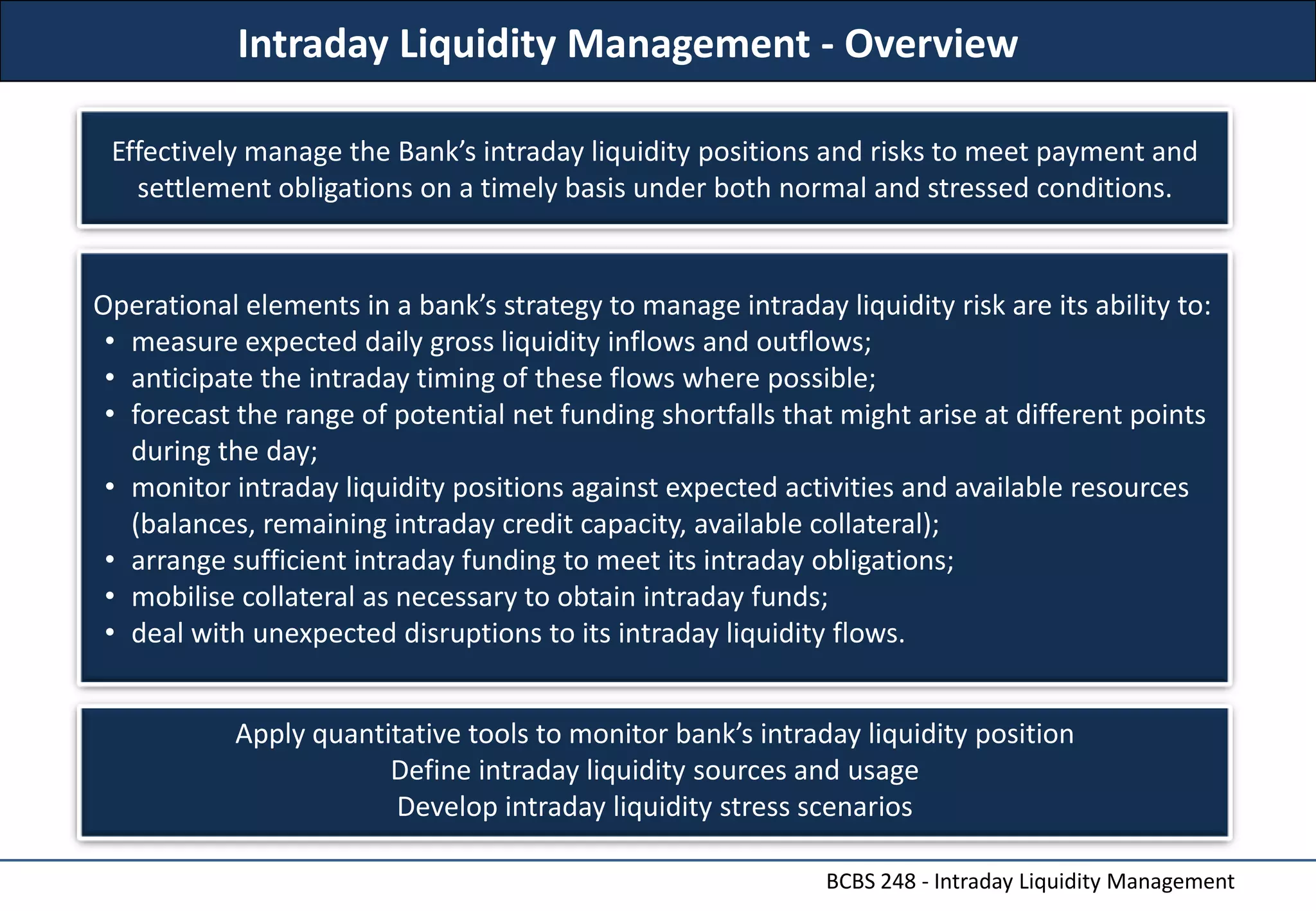 BCBS 248 - Intraday Liquidity Management | PPTX
