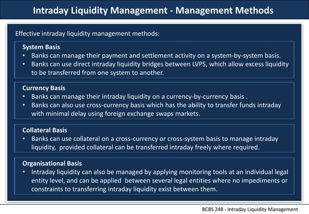 BCBS 248 - Intraday Liquidity Management | PPTX | Stocks and Bonds ...