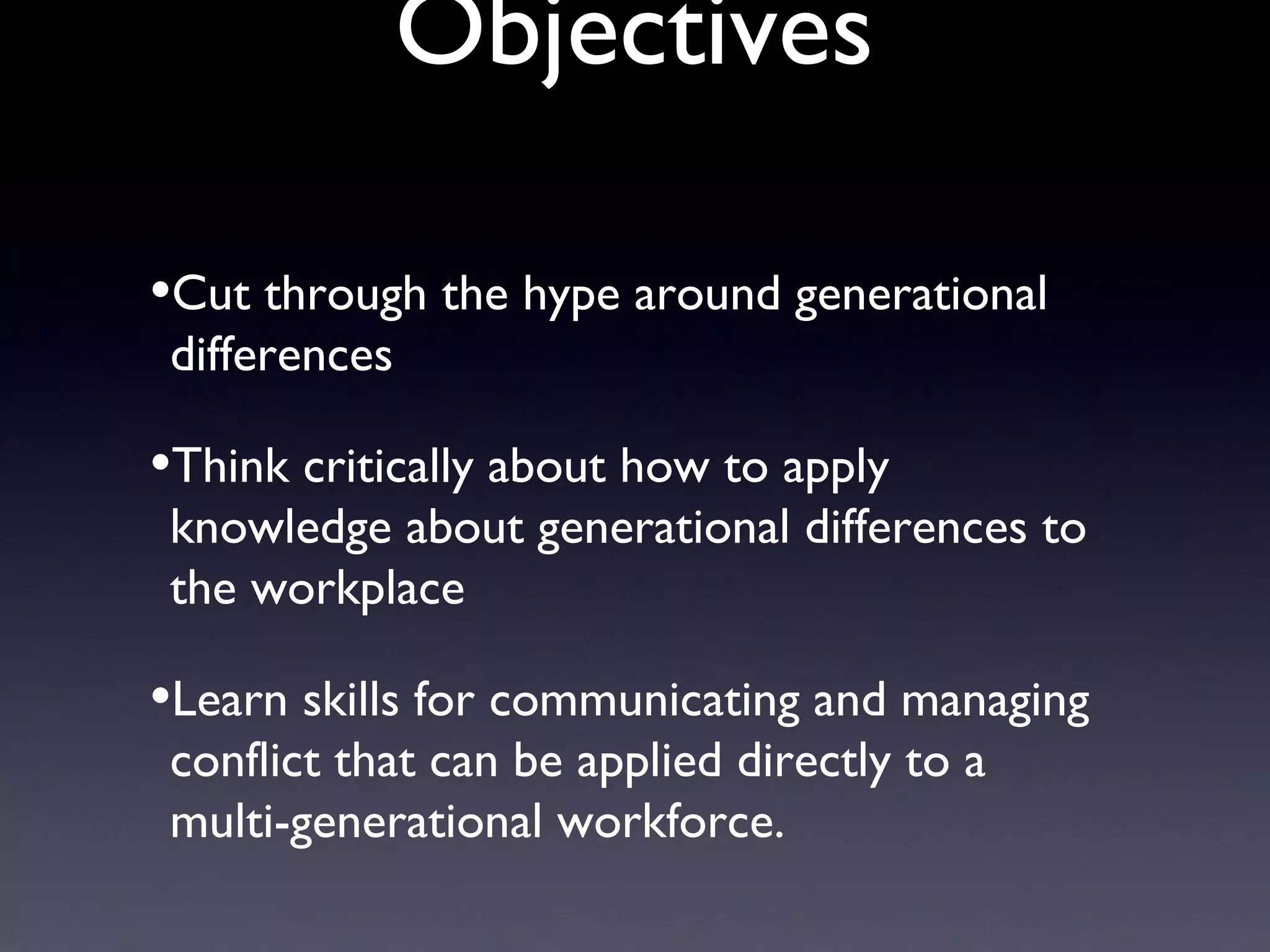 Managing Generations in the Workplace | PPT