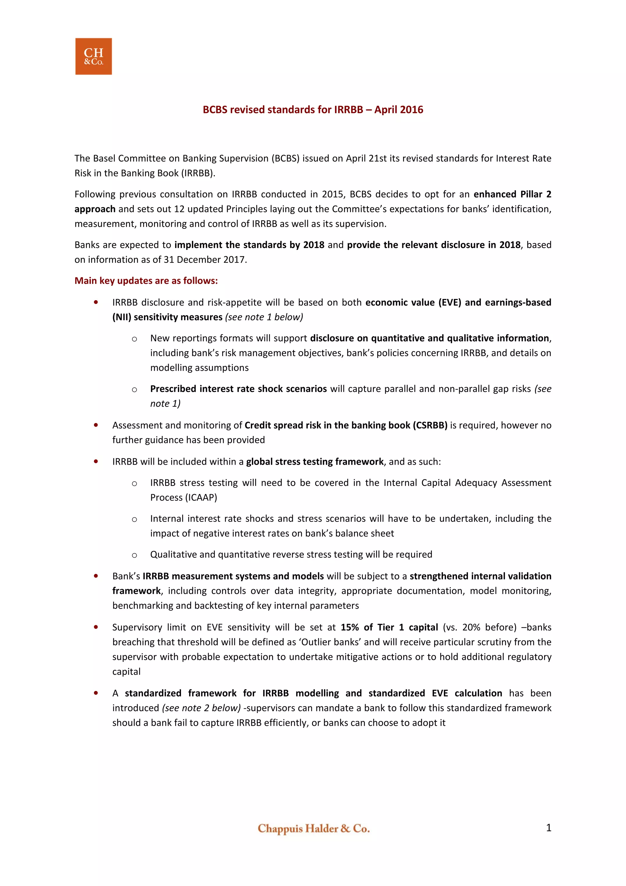 Bcbs irrbb update apr 2016 | PDF