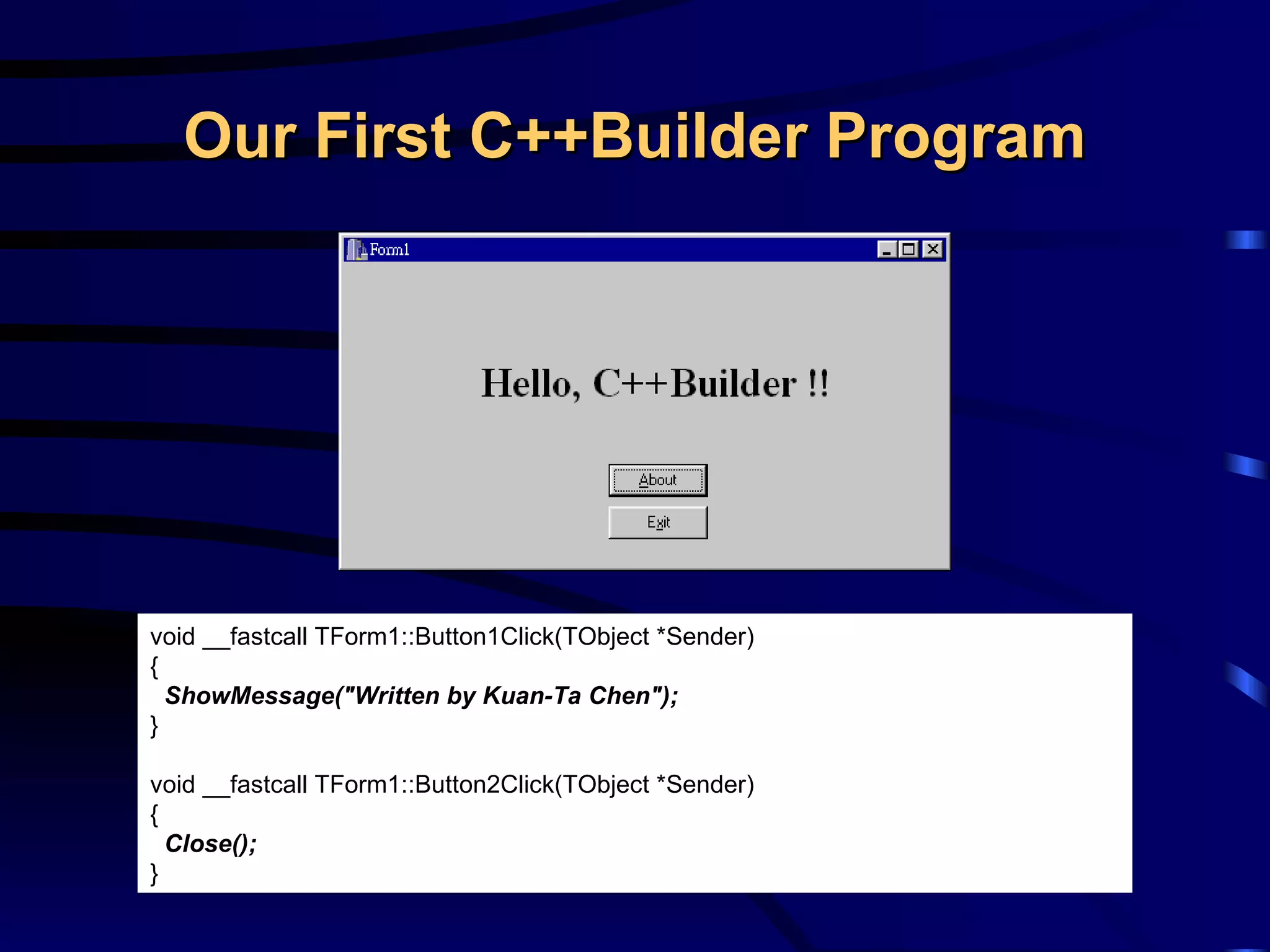 Borland C++Builder 入門課程 | PPT | Programming Languages | Computing