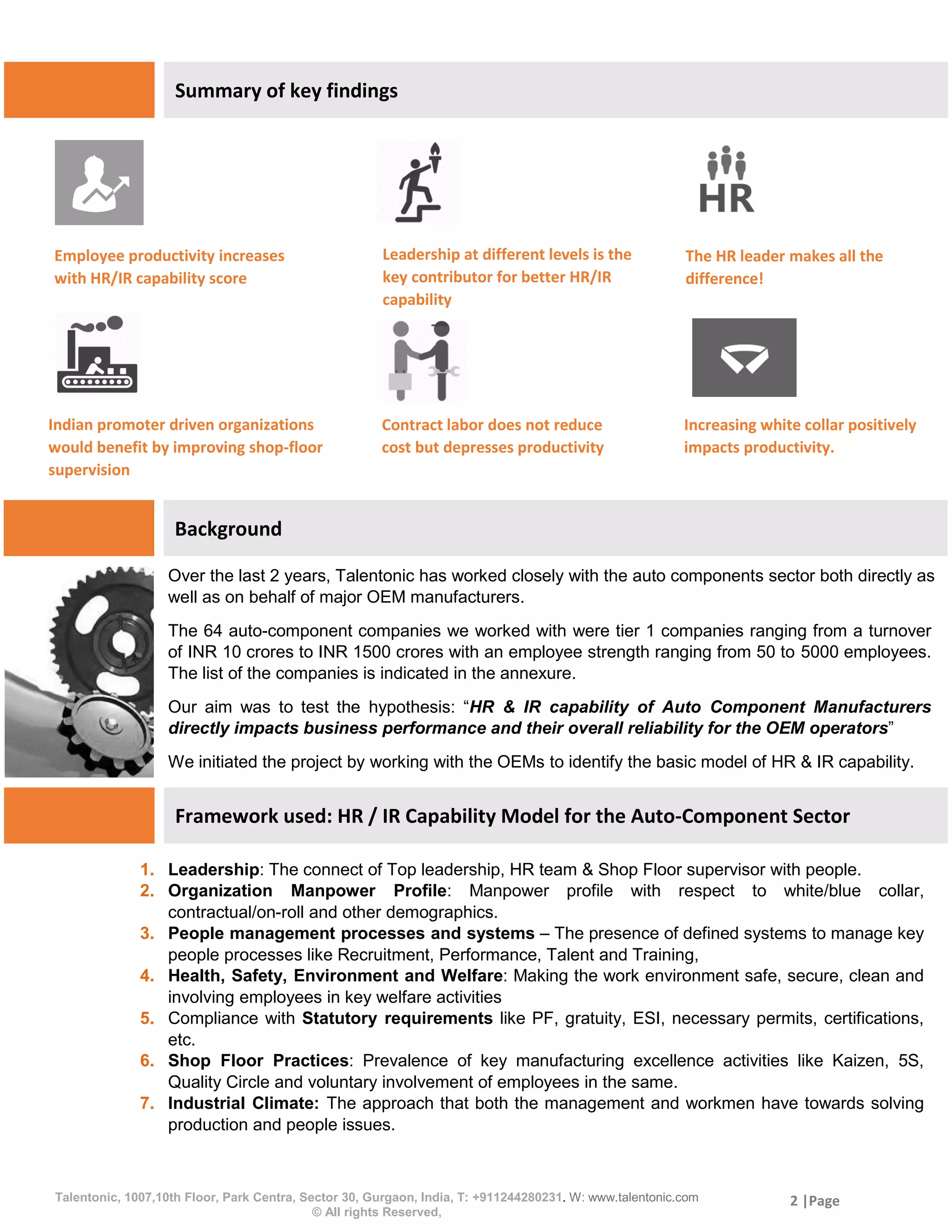 Productivity and Performance of Auto Components Industry | PDF