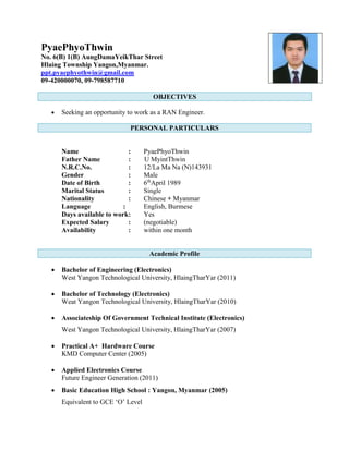 Pyae Phyo Thwin | DOCX