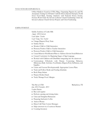 Laura Beacham Arrington Resume 2015 | DOCX | Daycare and Pre-School ...