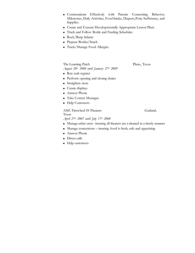 Laura Beacham Arrington Resume 2015 | DOCX | Daycare and Pre-School ...